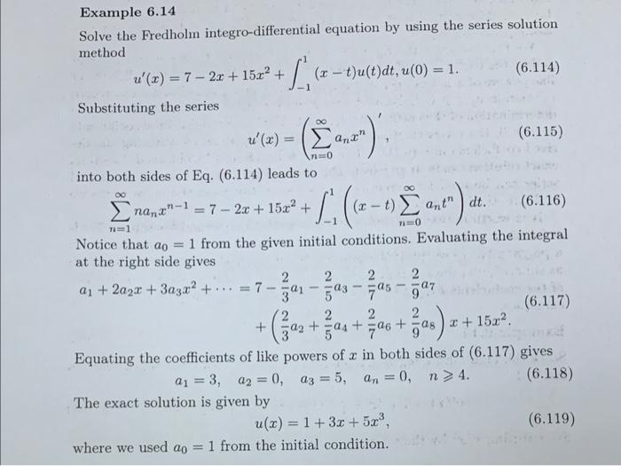 Solved Use the series solution method to solve the following | Chegg.com