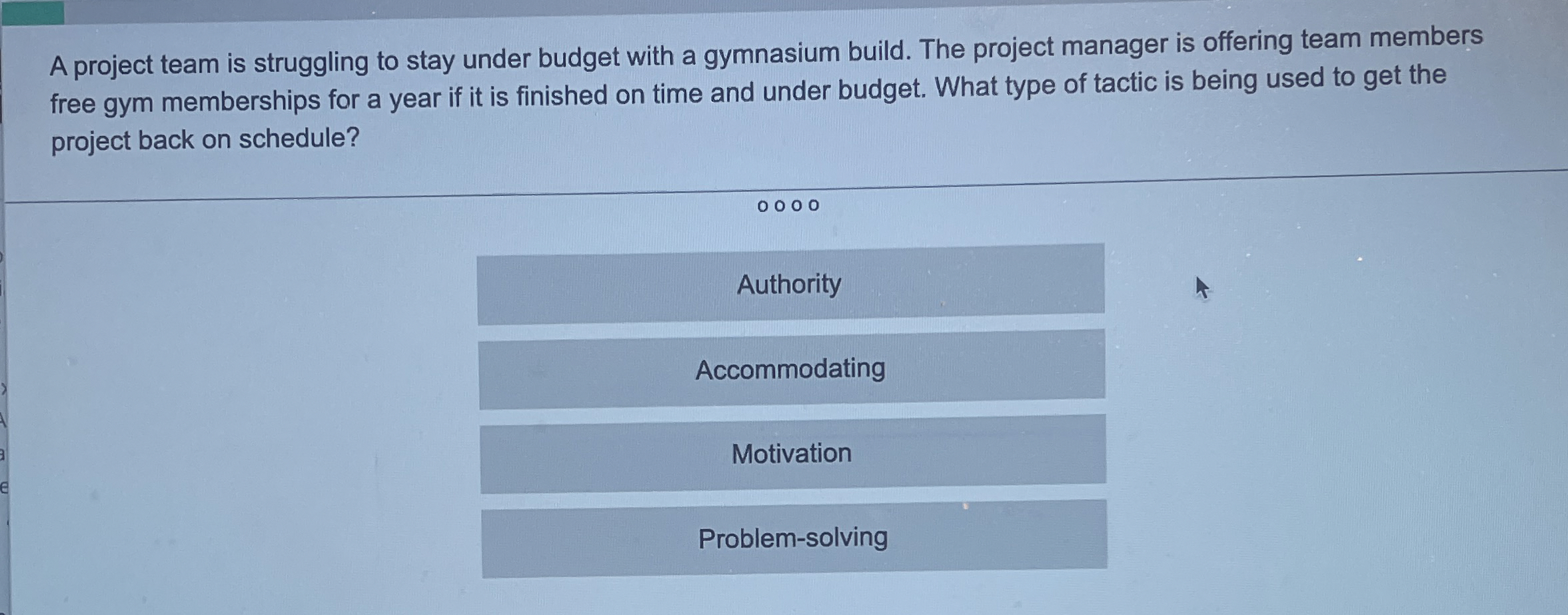 Solved A project team is struggling to stay under budget | Chegg.com