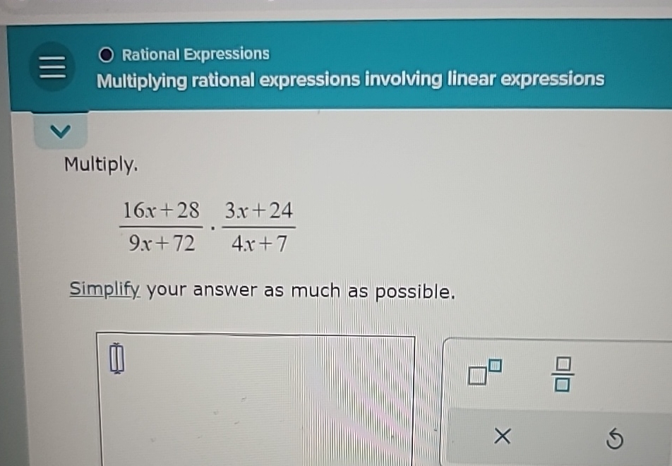 Solved Rational ExpressionsMultiplying rational expressions | Chegg.com