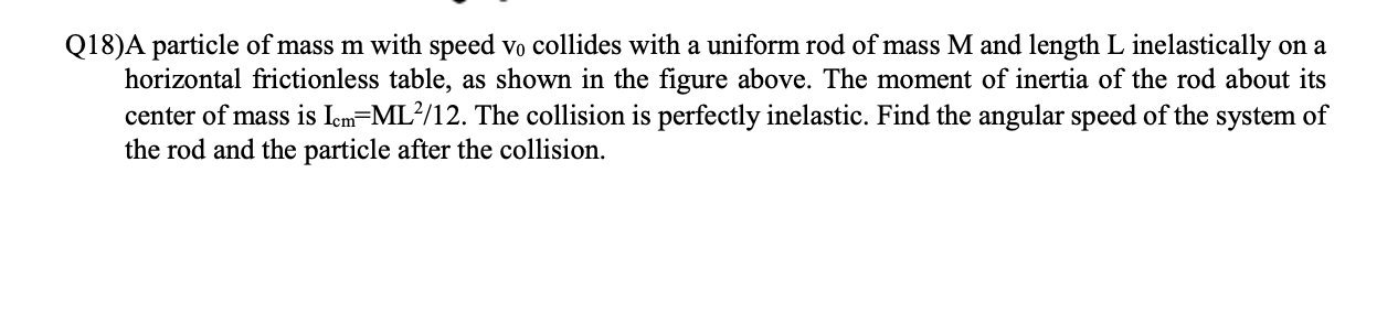 Solved Q18)A particle of mass m ﻿with speed v0 ﻿collides | Chegg.com