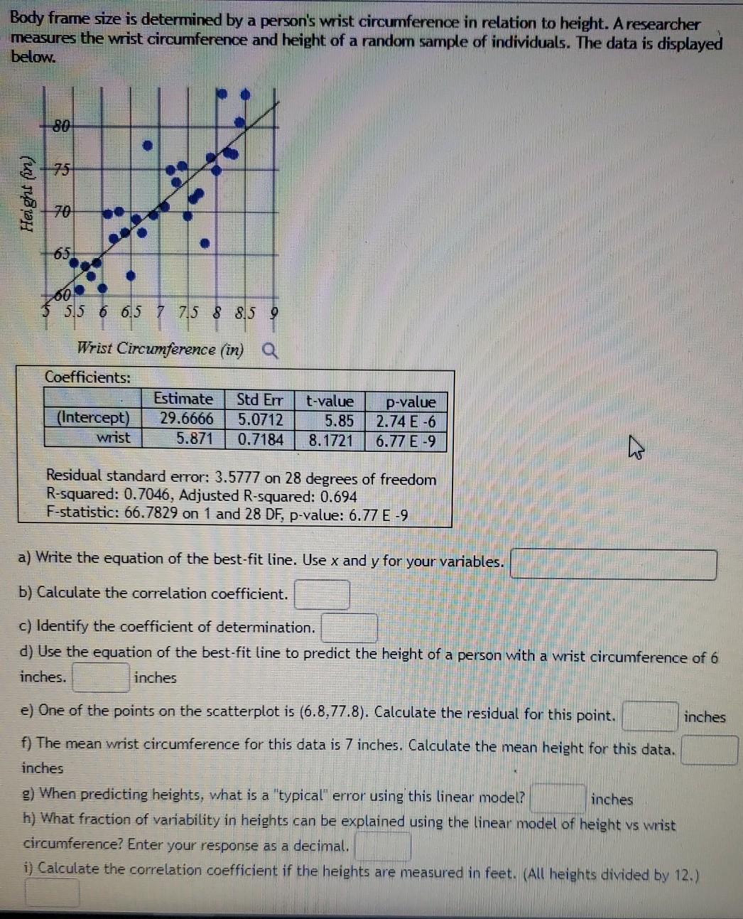 Solved Body frame size is determined by a person's wrist | Chegg.com