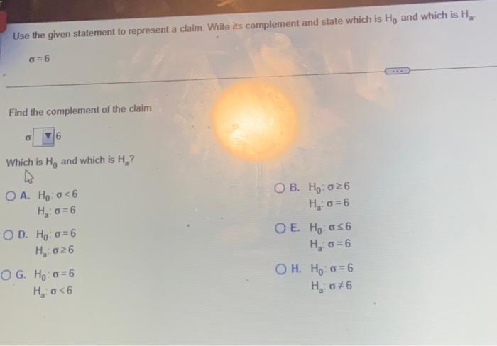 Solved Use the given statement to represent a claim. Write | Chegg.com
