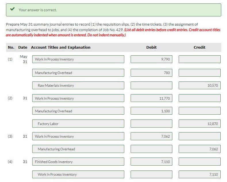 Solved Prepare May 31 summary journal entries to record (1) | Chegg.com