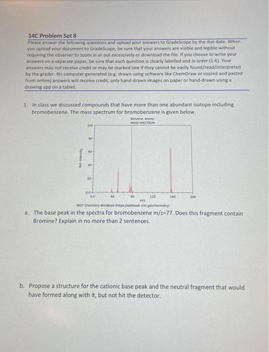 Solved 14C Problem Set 8 Please answer the following | Chegg.com