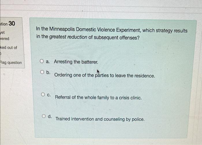 Solved in the minneapolis domestic violence experiment, | Chegg.com