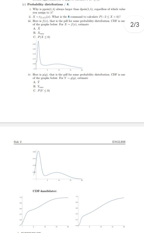 Solved (c) Probability distributions / R. i. Why is ppois | Chegg.com