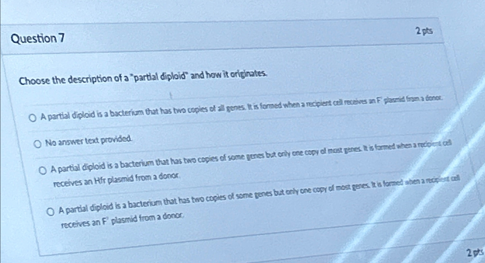 Solved Question 72 ﻿ptsChoose the description of a "partial | Chegg.com
