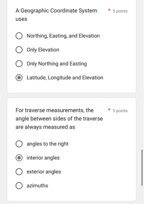 Solved A Geographic Coordinate System uses Northing, | Chegg.com