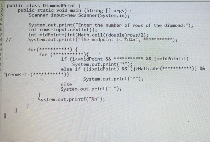 Solved 5.24 & 5.25(Diamond Printing Program) Write an | Chegg.com