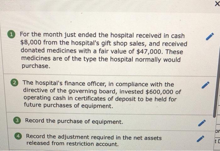 Solved Journal Entry Options: -assets limited as to | Chegg.com