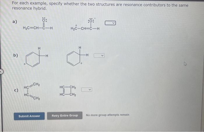 Solved For each example, specify whether the two structures | Chegg.com