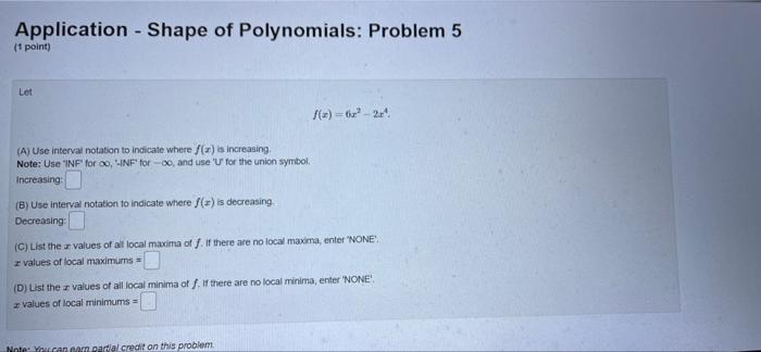 Solved Application - Shape of Polynomials: Problem 5 (1 | Chegg.com