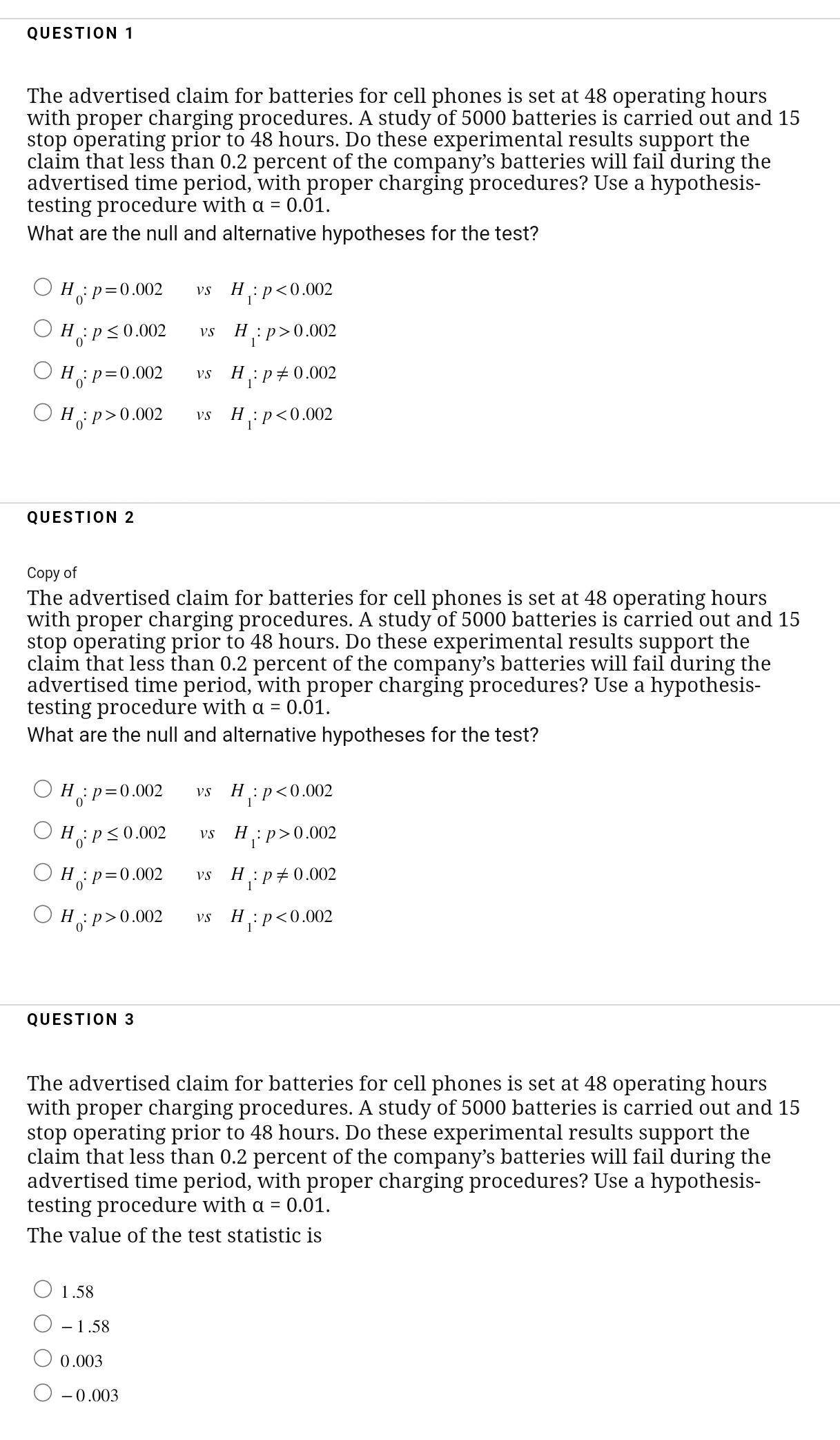 Solved QUESTION 1The advertised claim for batteries for cell | Chegg.com