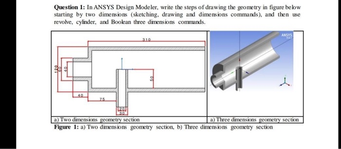 Solved Question 1: In ANSYS Design Modeler, write the steps | Chegg.com