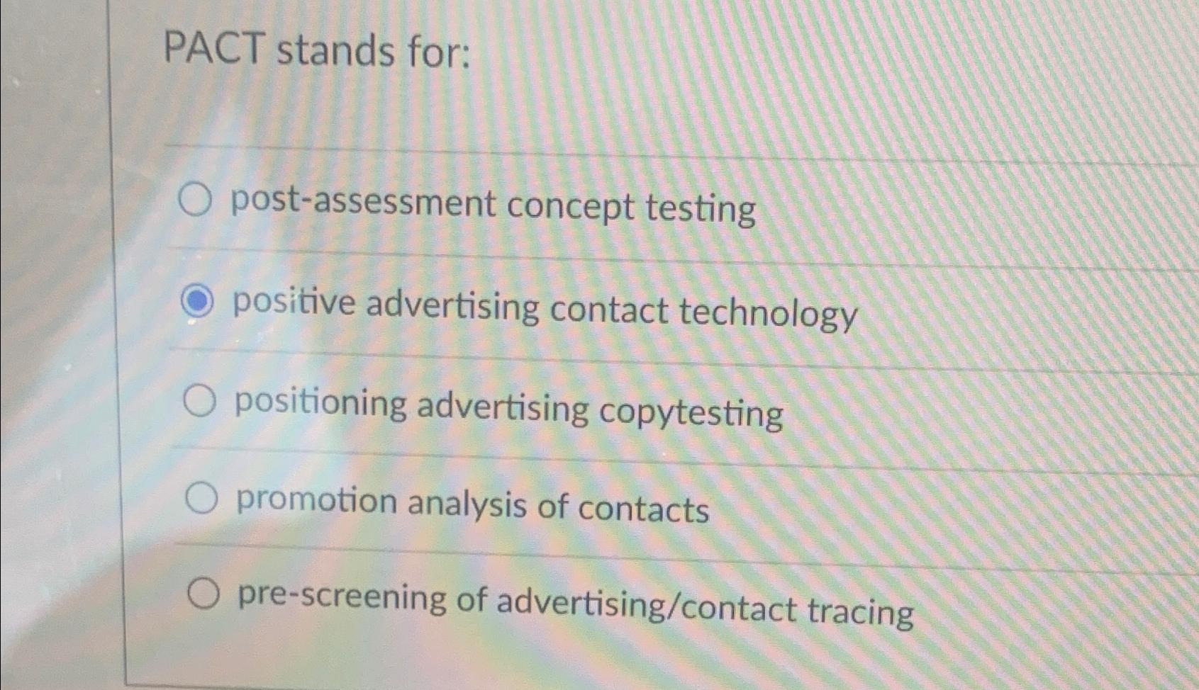 Solved PACT stands for:post-assessment concept | Chegg.com