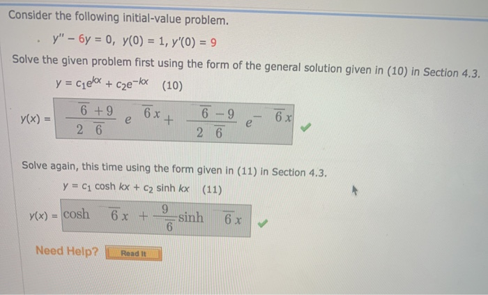 Solved Consider the following initial-value problem. y" – 6y | Chegg.com
