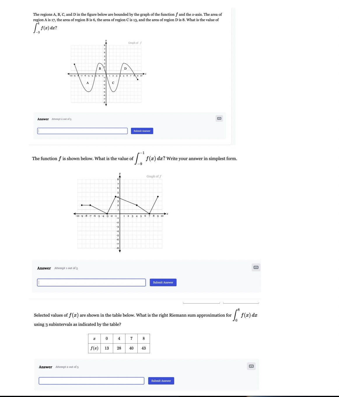 Solved how can i solve these problems: The regions A, ﻿B, | Chegg.com