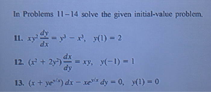 Solved In Problems 11-14 solve the given initial-value | Chegg.com