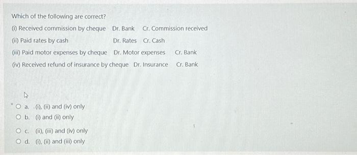 Solved Which of the following are correct? (i) Received | Chegg.com