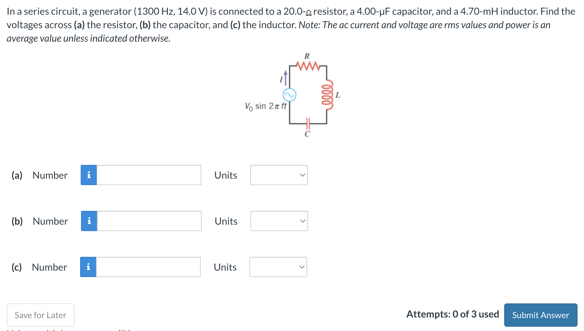 Solved voltages across (a) ﻿the resistor, (b) ﻿the | Chegg.com
