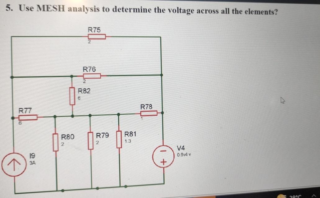 Solved Use MESH analysis to determine the voltage across all | Chegg.com