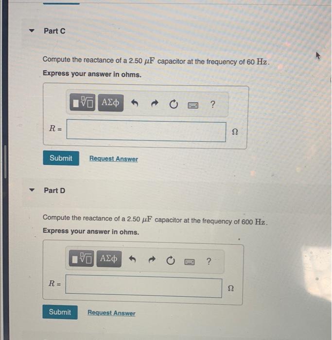 Solved Compute the reactance of a 0.450H inductor at the | Chegg.com