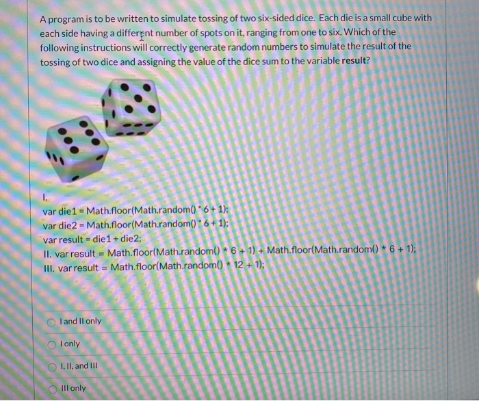 Solved A Program Is To Be Written To Simulate Tossing Of Two