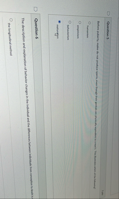 Solved Question 51 ﻿ptsBefore puberty, males do not produce | Chegg.com