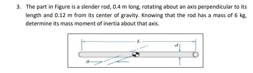 Solved 3. The part in Figure is a slender rod, 0.4 m long, | Chegg.com