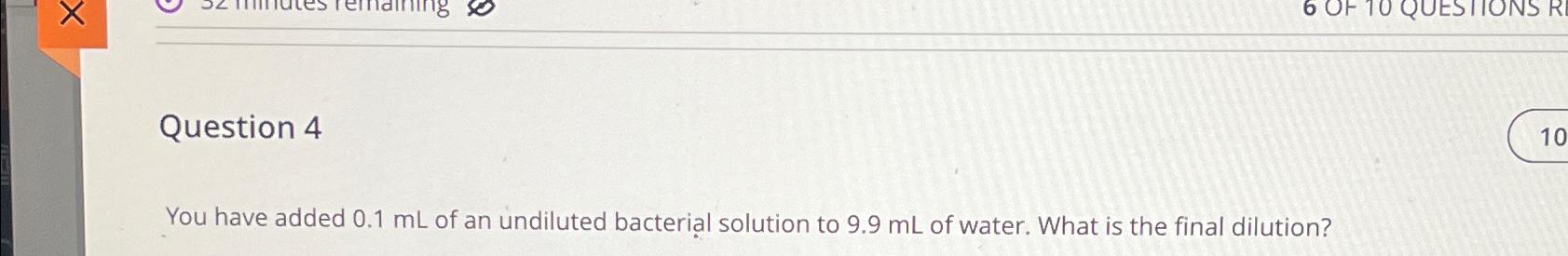 Solved Question 4you Have Added 0 1ml ﻿of An Undiluted