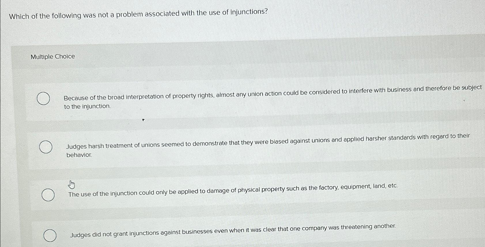 Solved Which of the following was not a problem associated | Chegg.com