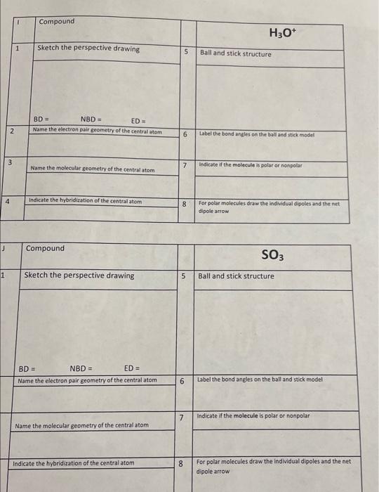 Solved Lewis Structures, Electron Geometry, Molecular | Chegg.com