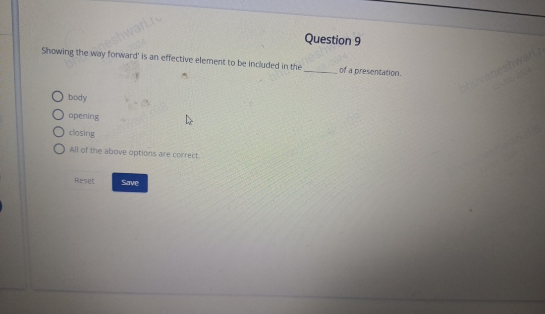 Solved Question 9Showing the way forward' is an effective | Chegg.com
