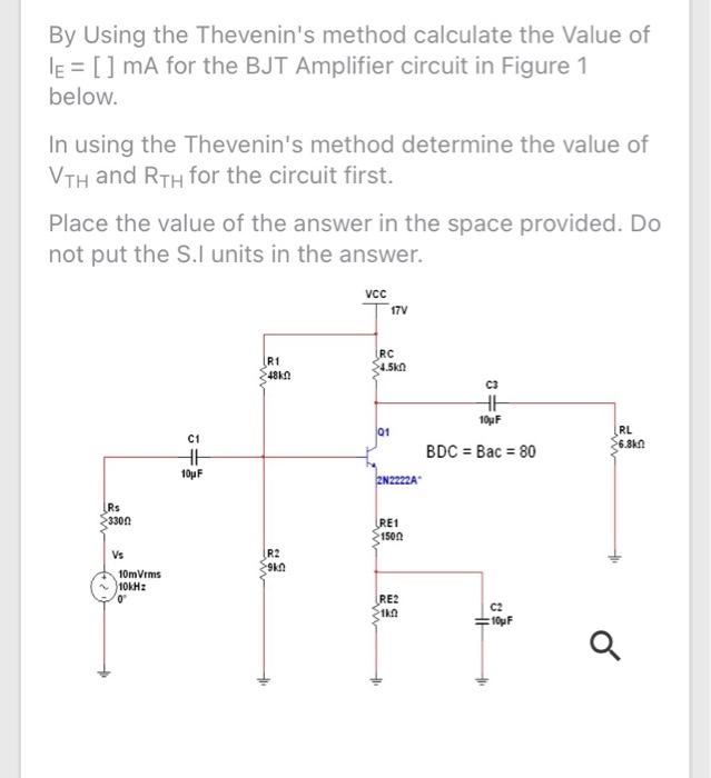 Solved By Using the Thevenin's method calculate the value of | Chegg.com