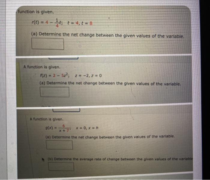 Solved function is given. RE) = 4 - t=4, t= 8 (a) Determine | Chegg.com