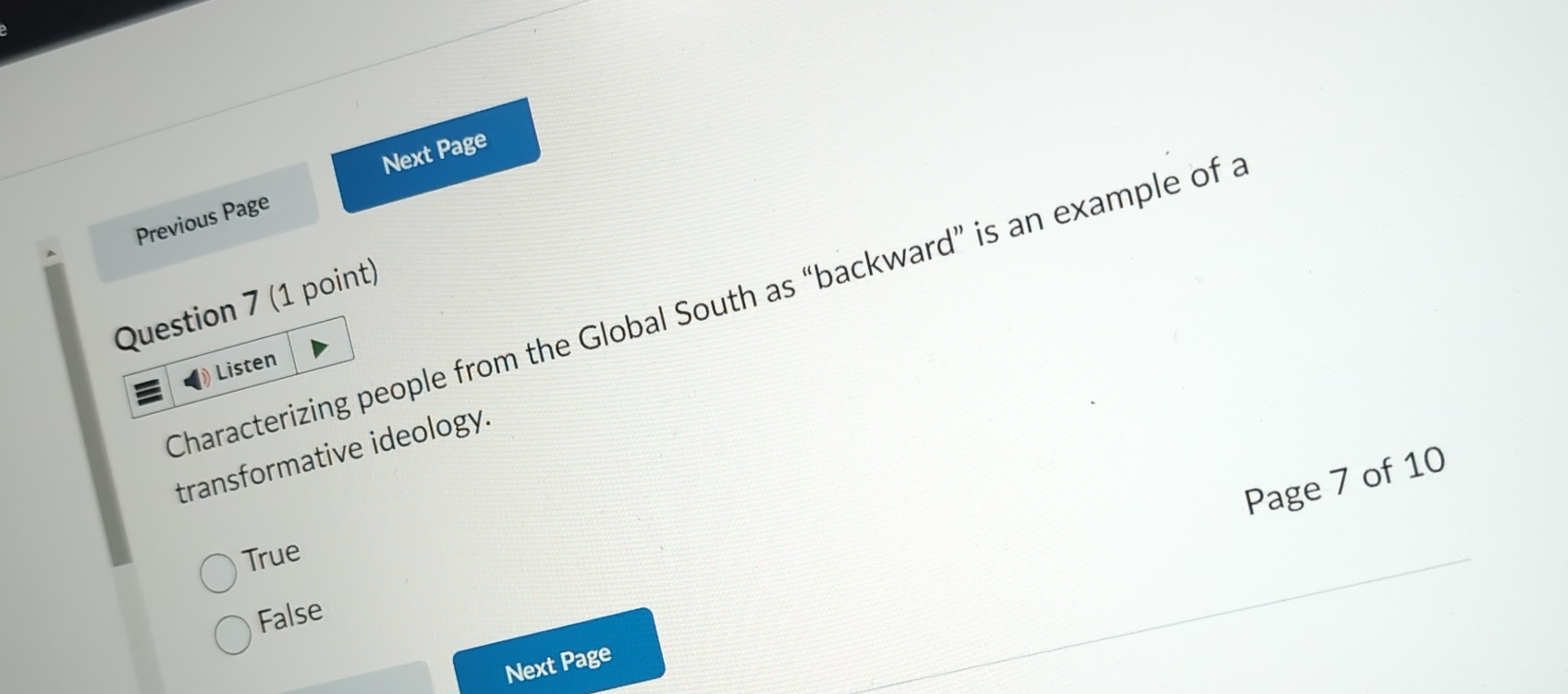 Solved Next Pageprevious pageQuestion 7 (1 | Chegg.com