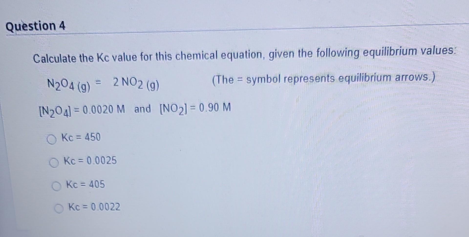 Solved Calculate the Kc value for this chemical equation, | Chegg.com