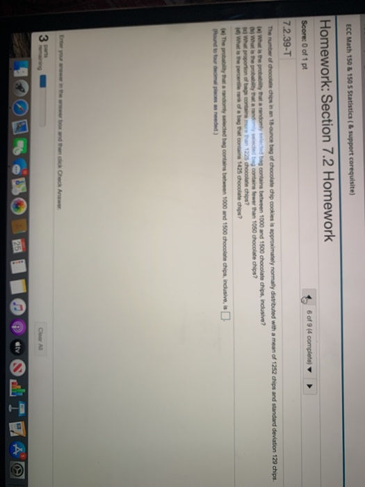 Solved ECC Math 150 & 150 5 Statistics & support | Chegg.com