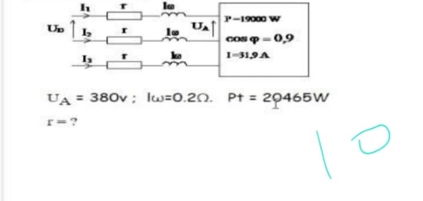 Solved UA=380v:1ω=0.2Ω.P+=29465Wr= ? | Chegg.com