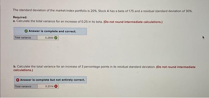 Solved The standard deviation of the market-index portfolio | Chegg.com