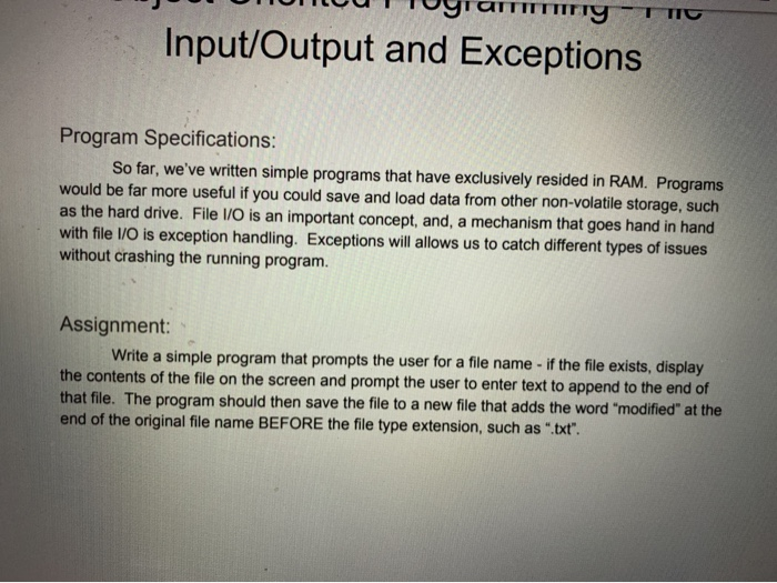 Solved TTTTTTY Input/Output and Exceptions Program | Chegg.com