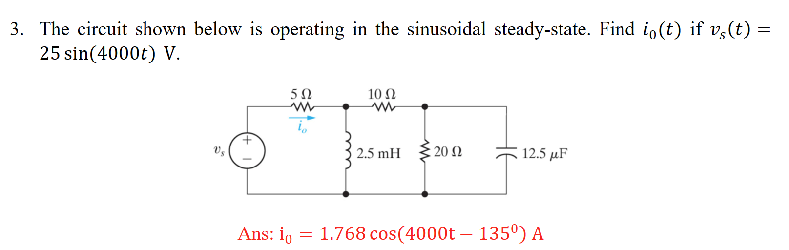 Solved The circuit shown below is operating in the | Chegg.com