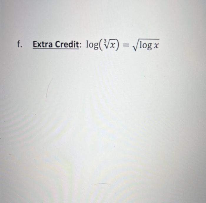 Solved log(3x)=logx6. Solve the following exponential or | Chegg.com