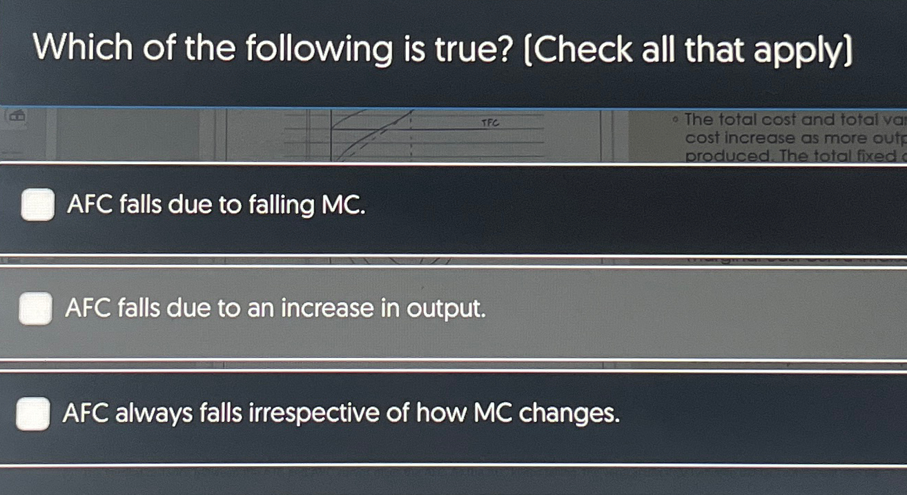 Solved Which of the following is true? [Check all that | Chegg.com