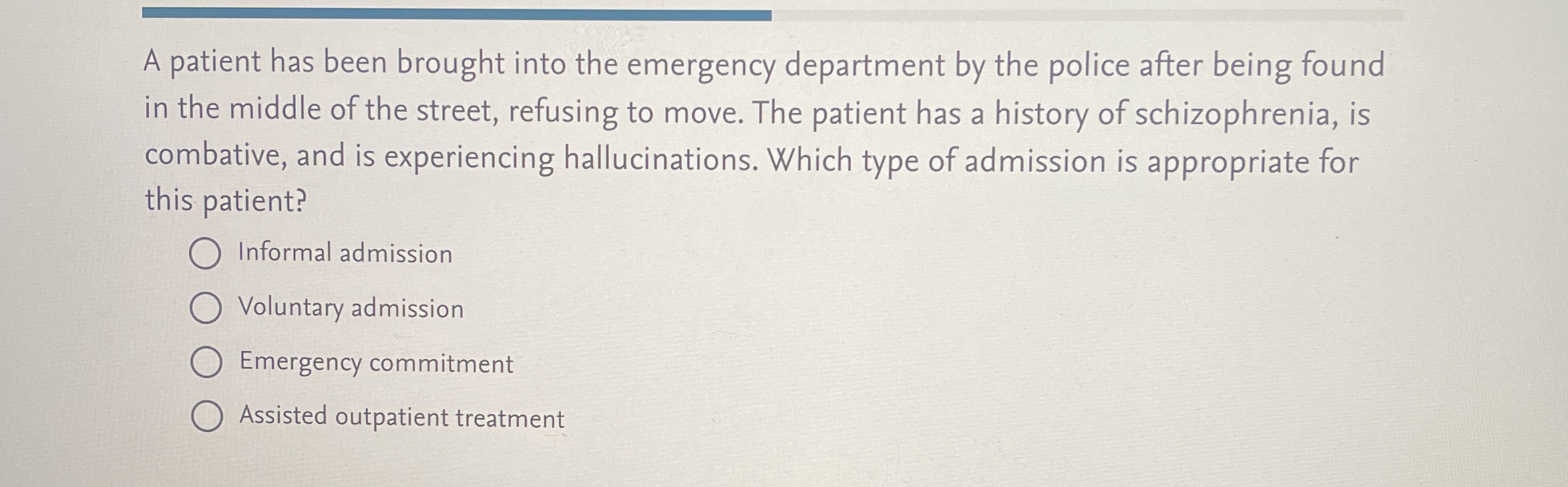 A patient has been brought into the emergency | Chegg.com
