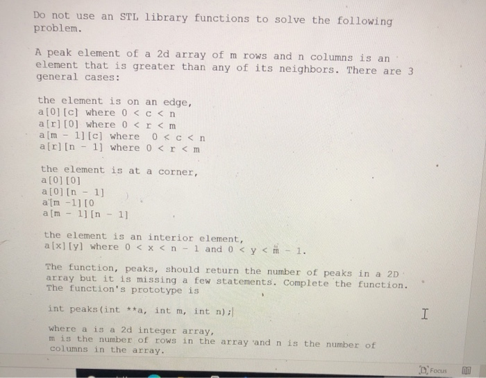 Solved Do not use an STL library functions to solve the | Chegg.com