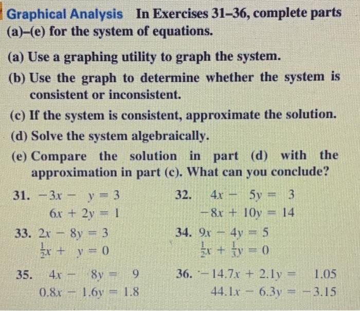 Solved Graphical Analysis In Exercises 31–36, complete parts | Chegg.com