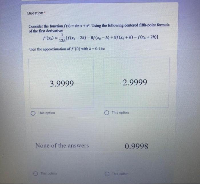 Solved Question Consider the function /(x) = sin x + r. | Chegg.com