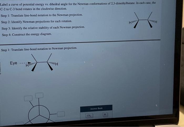 Label a curve of potential energy vs, dihedral angle | Chegg.com