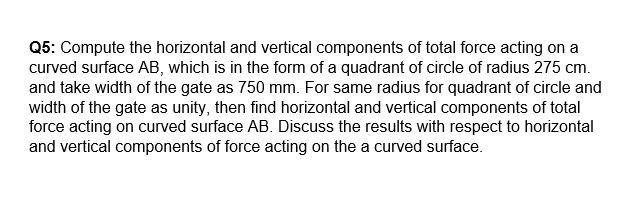 Solved Q5: Compute the horizontal and vertical components of | Chegg.com